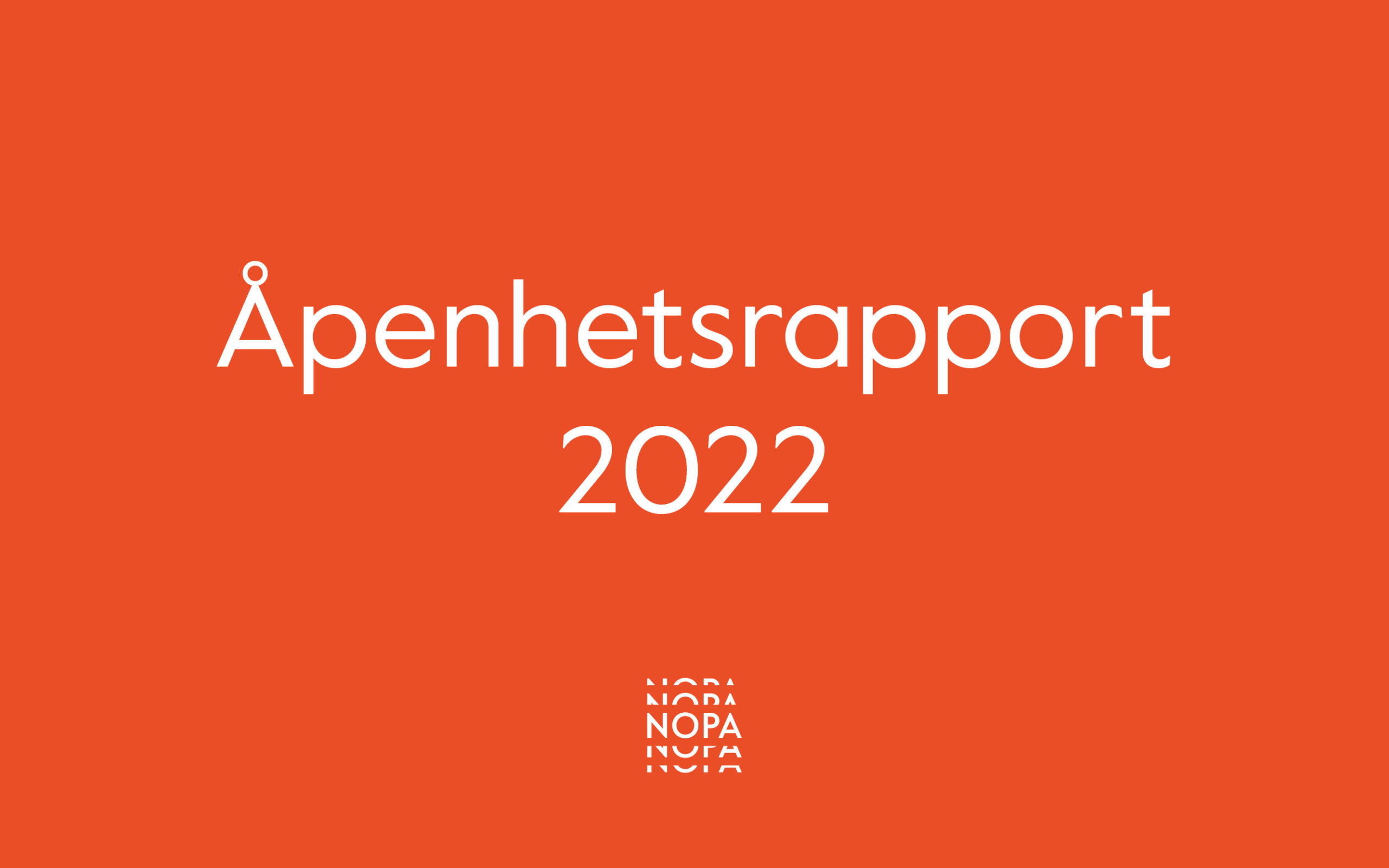 Åpenhetsrapport 2022 - NOPA